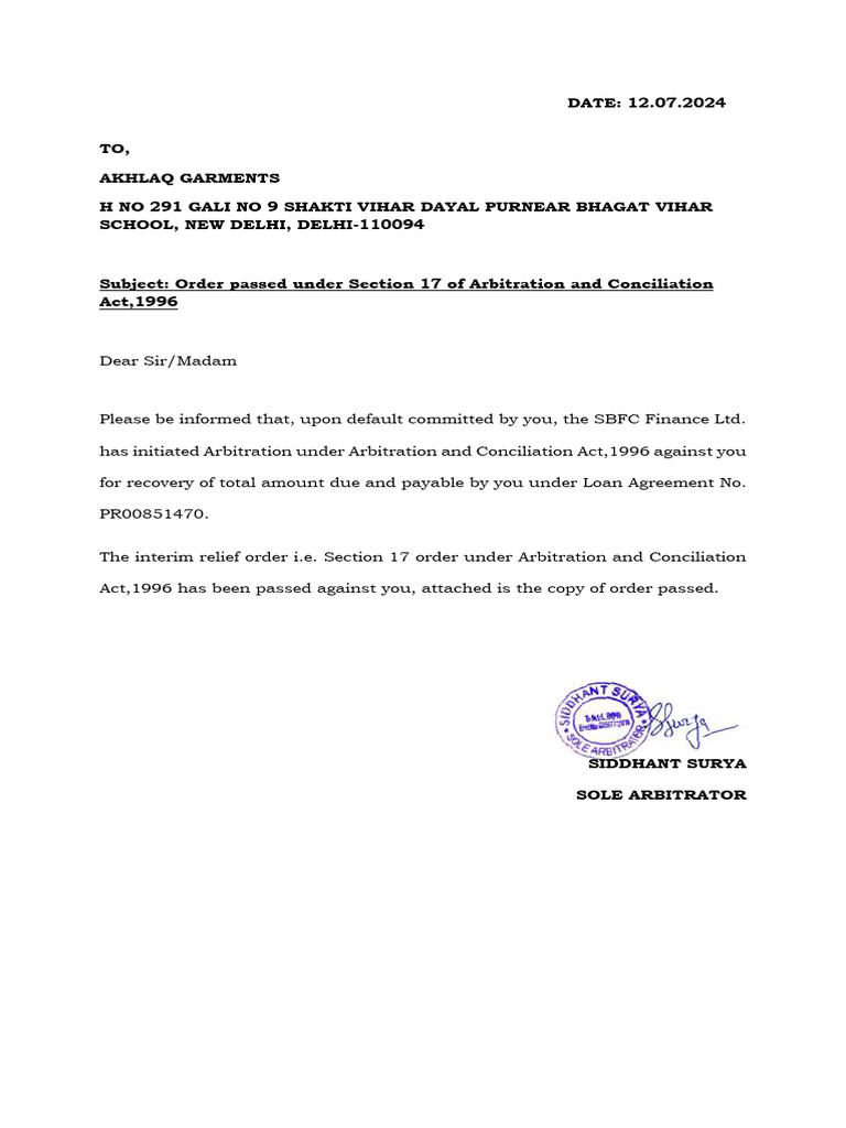 PR00851470 - Section 17 Orders | PDF | Mortgages | Precedent