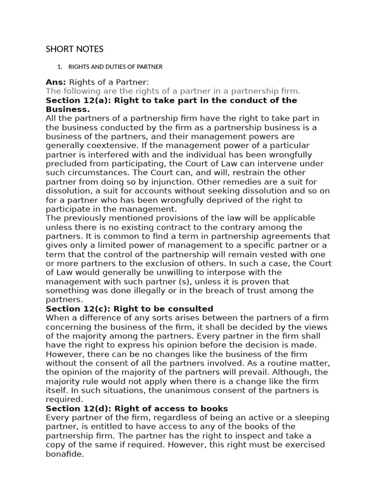 Partner Rights and Duties Overview | PDF | Guarantee | Surety