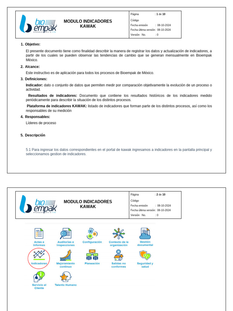 borrador indicadores | PDF | Microsoft Excel | Informática