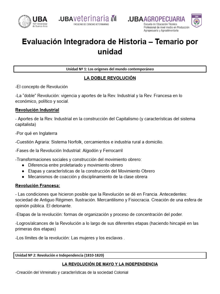 Temario Integradora 3ro 2024 | PDF | Imperio español | España