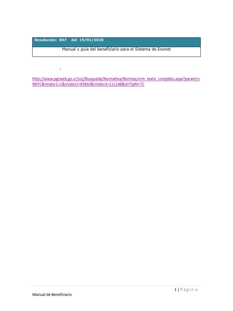 Guía Manual Del Beneficiario Exonet | PDF | Documento de identidad