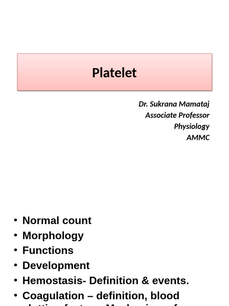 Platelet | PDF | Coagulation | Platelet