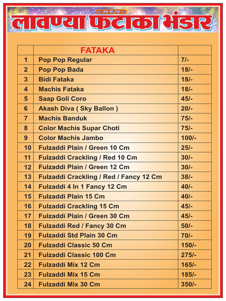 Fataka List | PDF