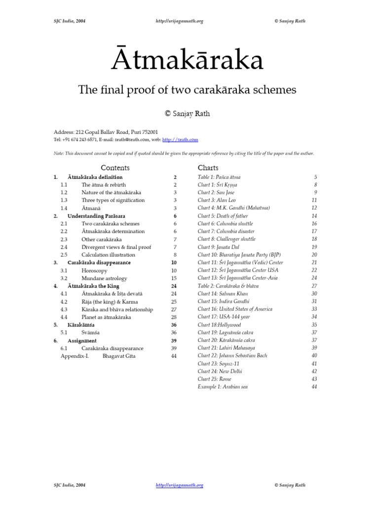 Atmakaraka PDF 1 | PDF | Technical Factors Of Astrology | Esoteric ...