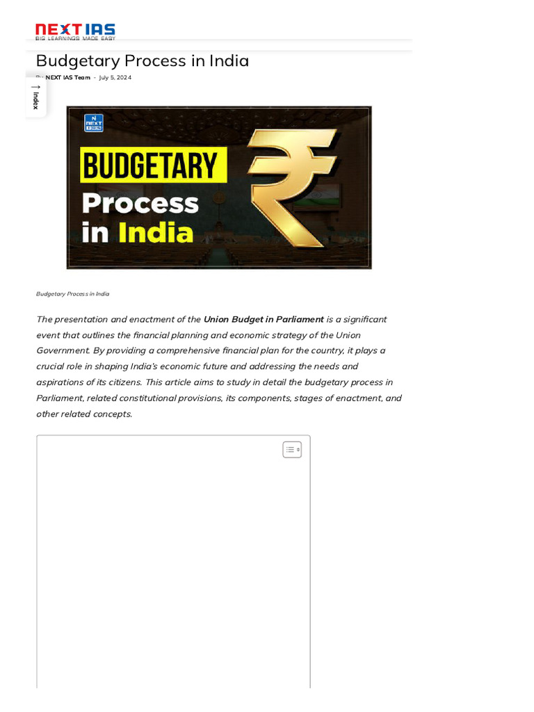 Understanding India's Budgetary Process | PDF | Appropriation Bill ...