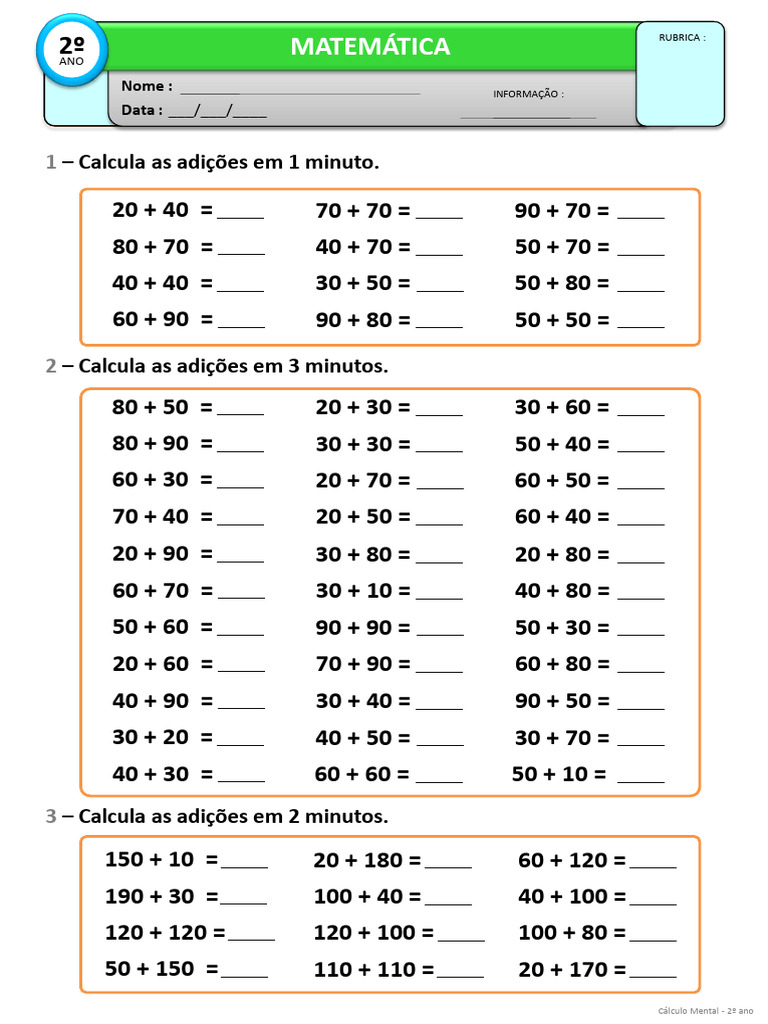 4 Mat2 Cálculo Mental II-5 | PDF