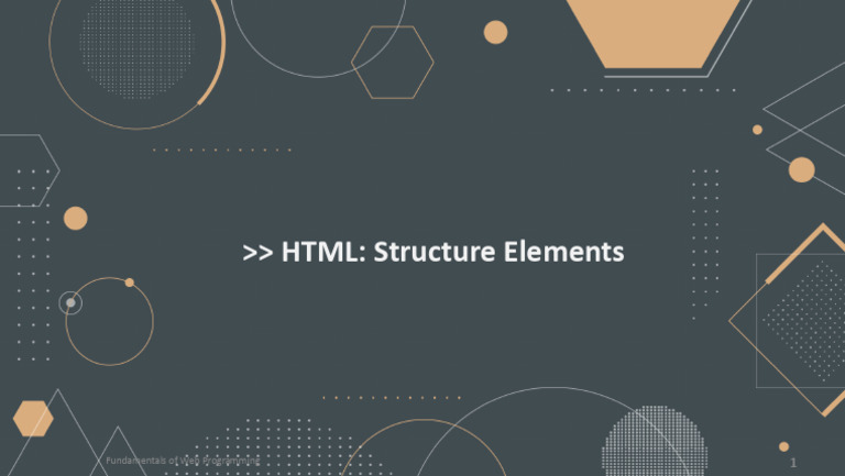HTML - Structure Elements | PDF