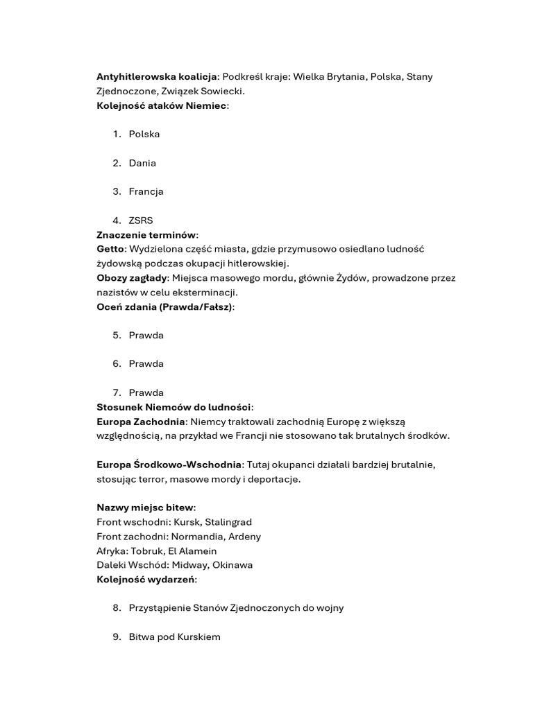 Antyhitlerowska Koalicja Podkreśl Kraje Wielka Brytania | PDF