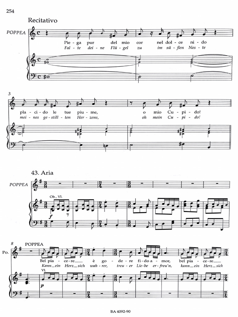 Bel Piacere È Godere Fido Amor ( Agrippina') | PDF