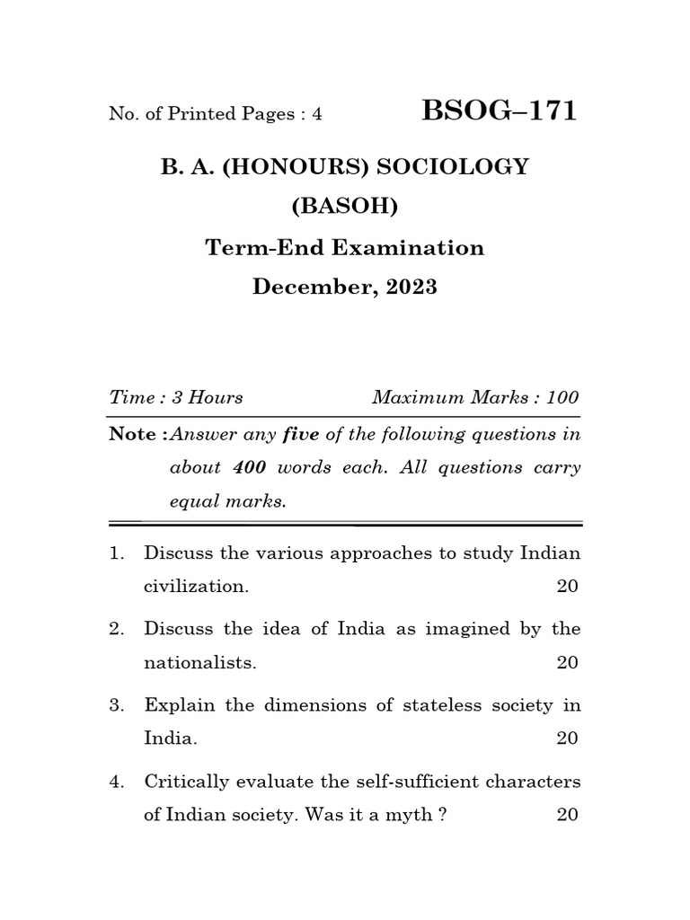 Bsog-171 Dec23 | PDF