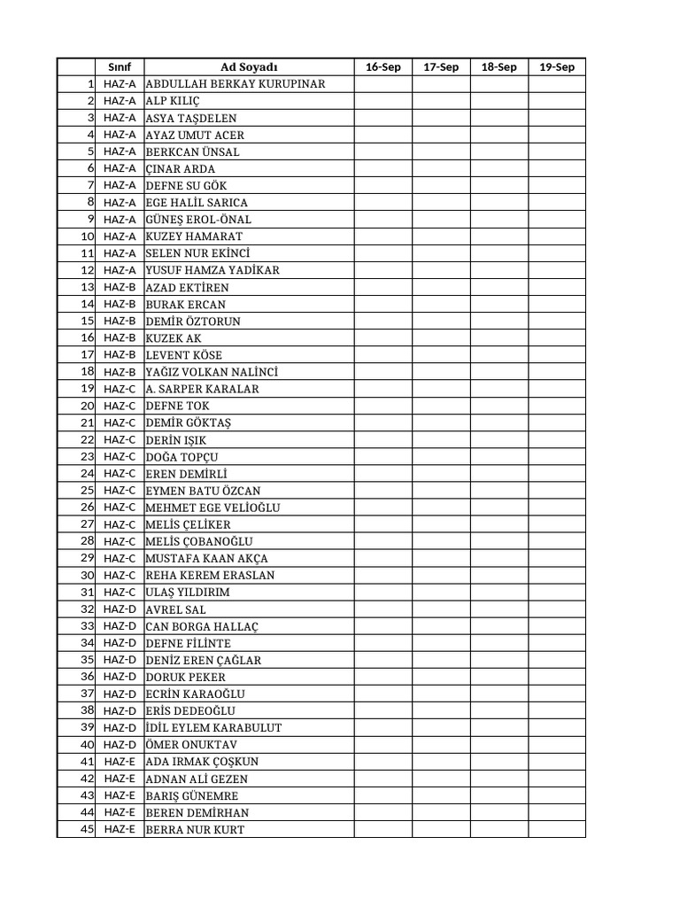 Hkal Yemek Li̇ste 2024-25 | PDF