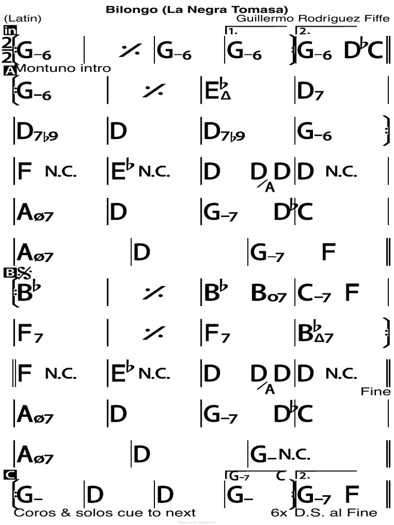 Bilongo (La Negra Tomasa) Sheet Music | PDF