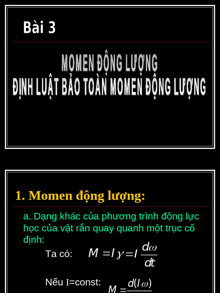 Bai3 Momen Dong Luong Dinh Luat Bao Toan Momen Dong Luong 9af063a908 | PDF