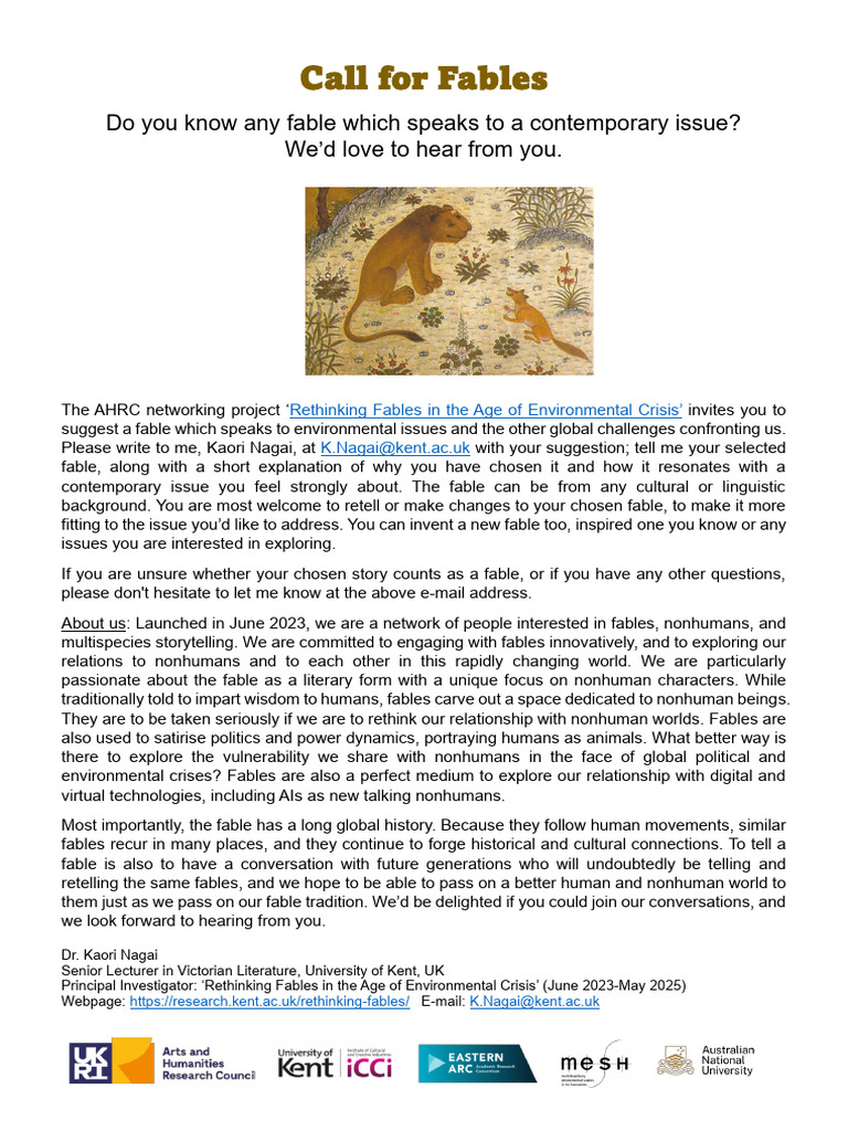 Call For Fables | PDF | Fable