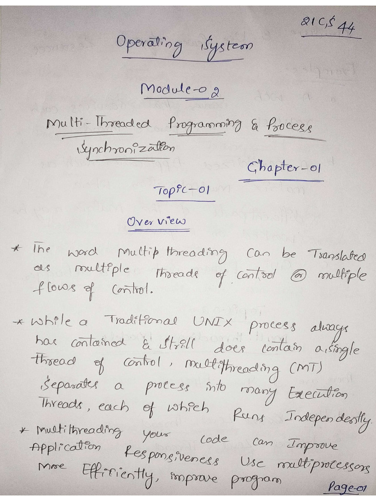 Module-02 OS (Own Handwritten Own by Admin Hanumanthu) | PDF