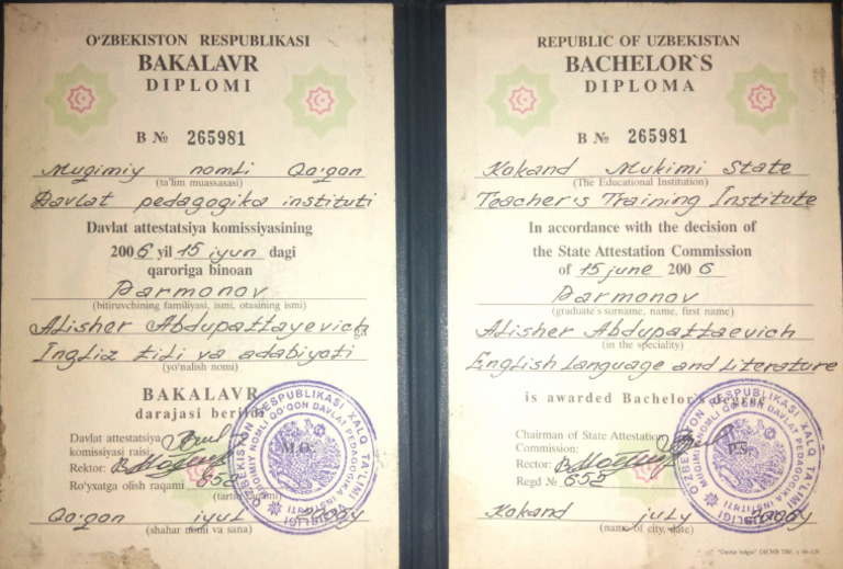 Diplom (Bakalavr) | PDF