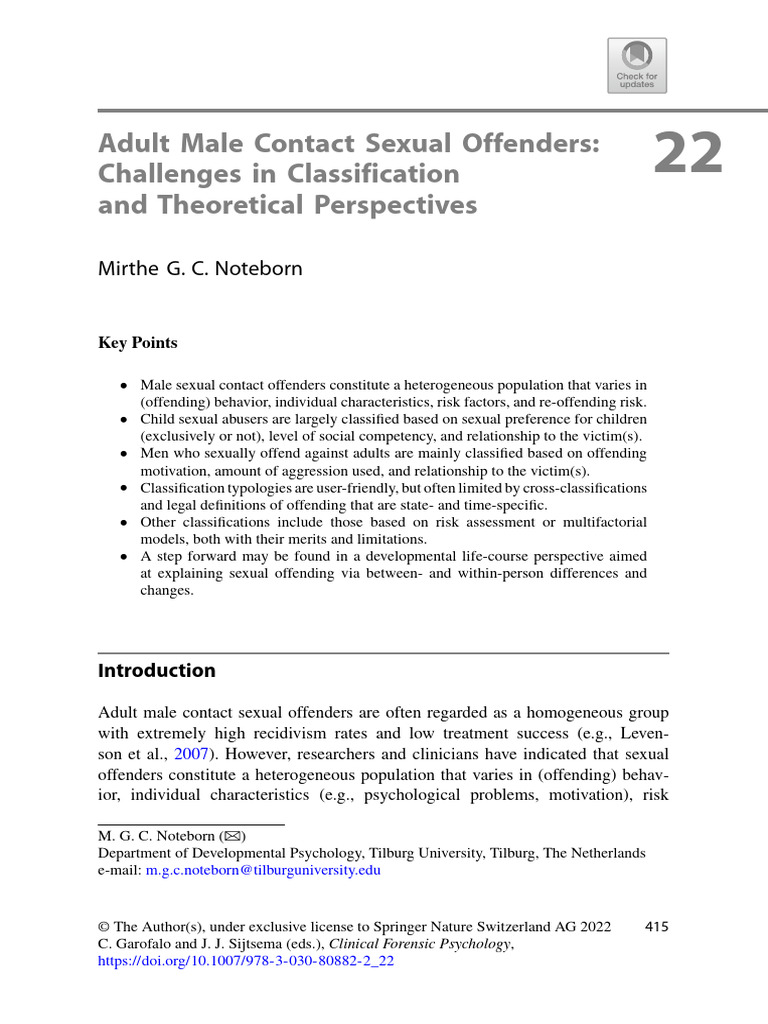 Classification of Adult Male Sexual Offenders | PDF | Pedophilia | Sex ...