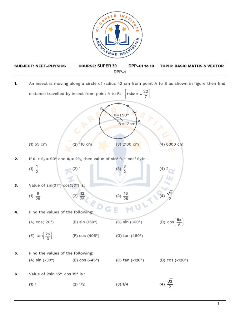 Basic Maths & Vector - Ksquare | PDF | Euclidean Geometry | Geometry