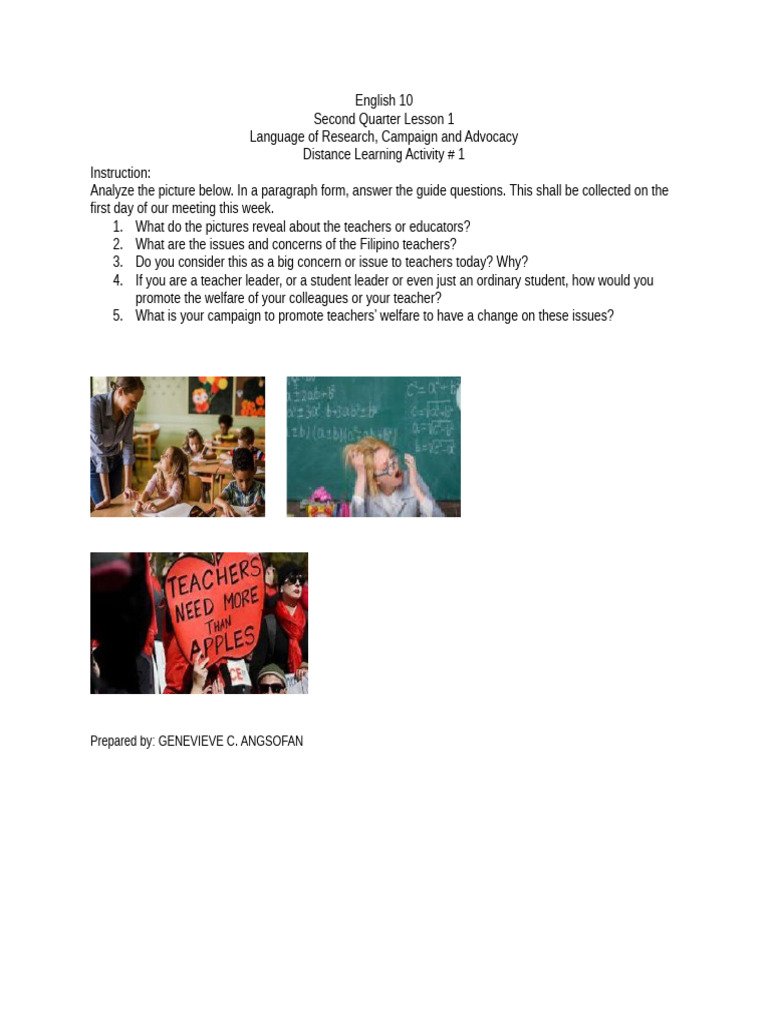 Quarter 2 Distance Learning Activty 1 | PDF