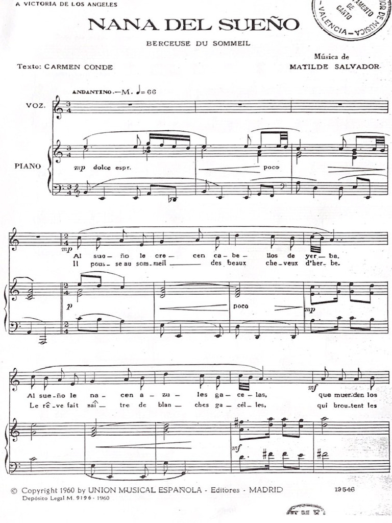 Canciones de Nana y desvelo-MATILDE SALVADOR | PDF