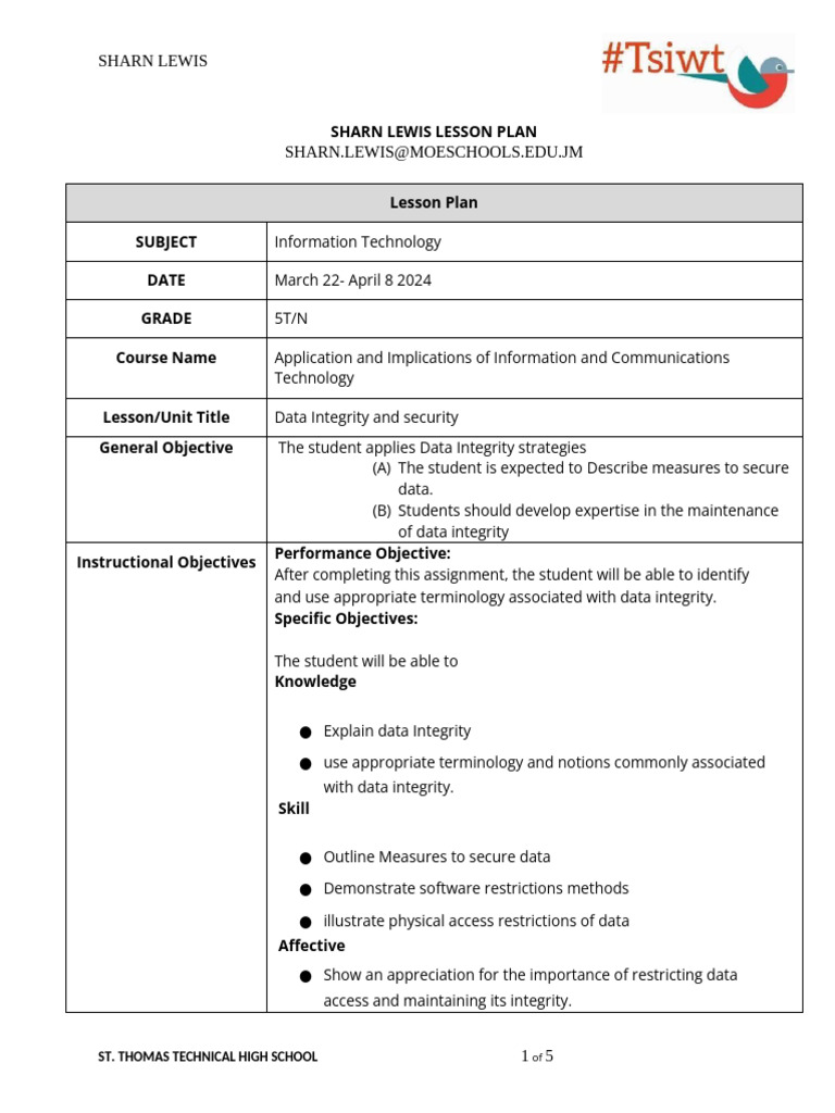 Copy of 2. Data Integrity | PDF | Data | Information
