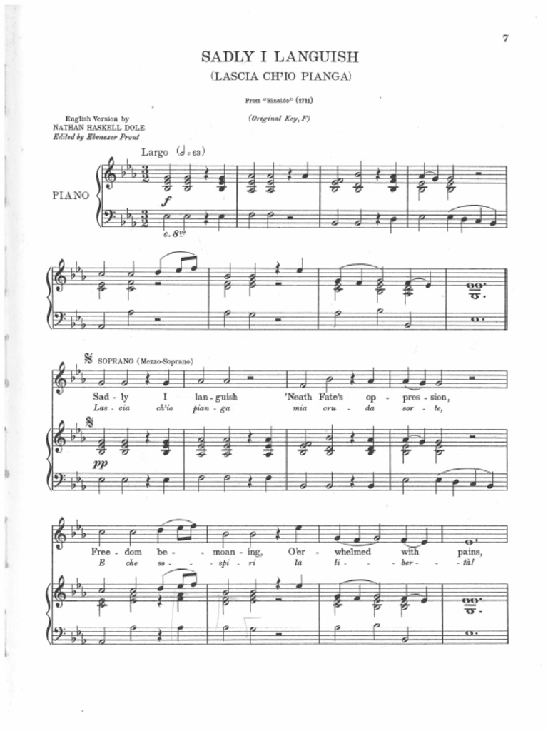Lascia Ch'io Pianga | PDF