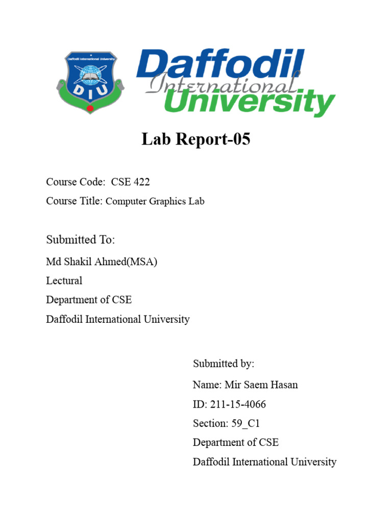 CG Lab 05 | PDF | Computer Engineering | Computer Programming CG Lab 05 | PDF | Computer Engineering | Computer Programming