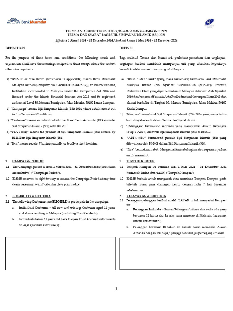 TnC-Sijil-Simpanan-Islamik-SSi-2024 | PDF