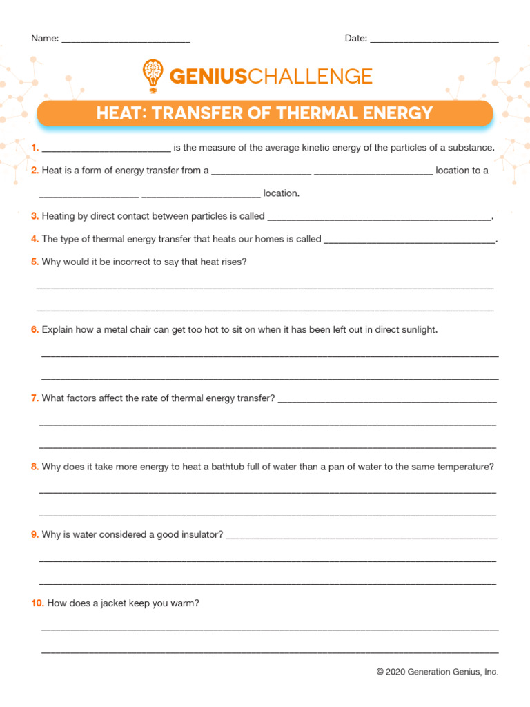 Heat-The-Transfer-of-Thermal-Energy-Quiz | PDF | Heat | Water