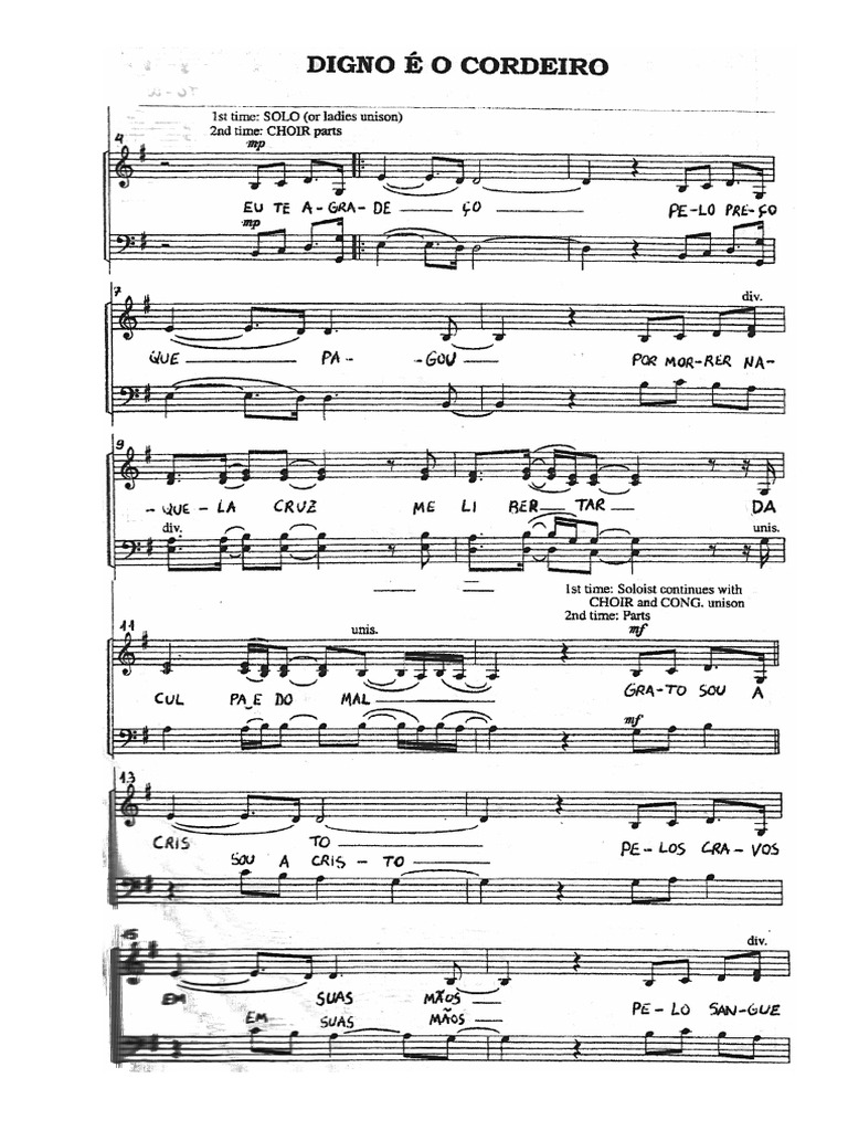Digno é o Cordeiro | PDF