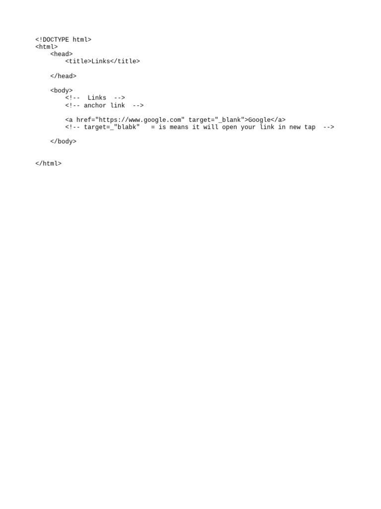 HTML Anchor Link Example | PDF