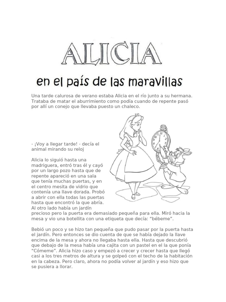 ALICIA LECTURA | PDF | Las aventuras de Alicia en el País de las ...