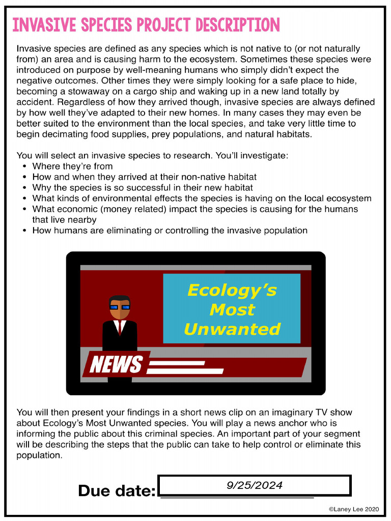 Annotated-Invasive Species Project Plan | PDF