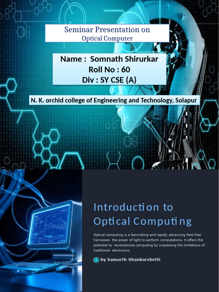 Seminar on Optical Computing Advances | PDF | Computing | Artificial ...