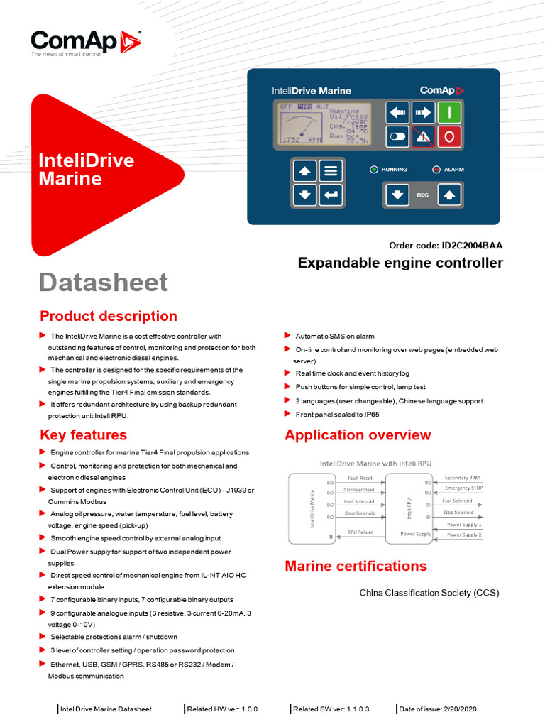 Intelidrive Marine Datasheet | PDF | Power Supply | General Packet Radio Service