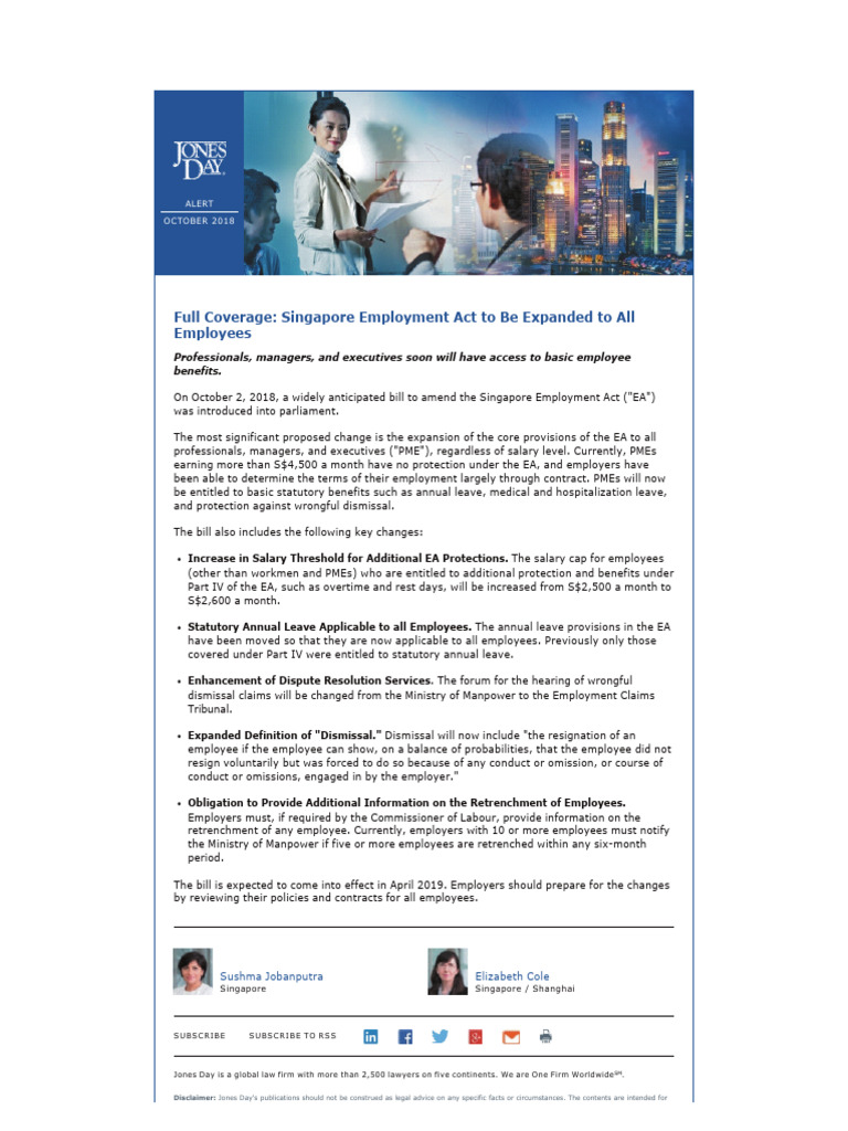 Singapore Employment Act | PDF | Employment | Salary