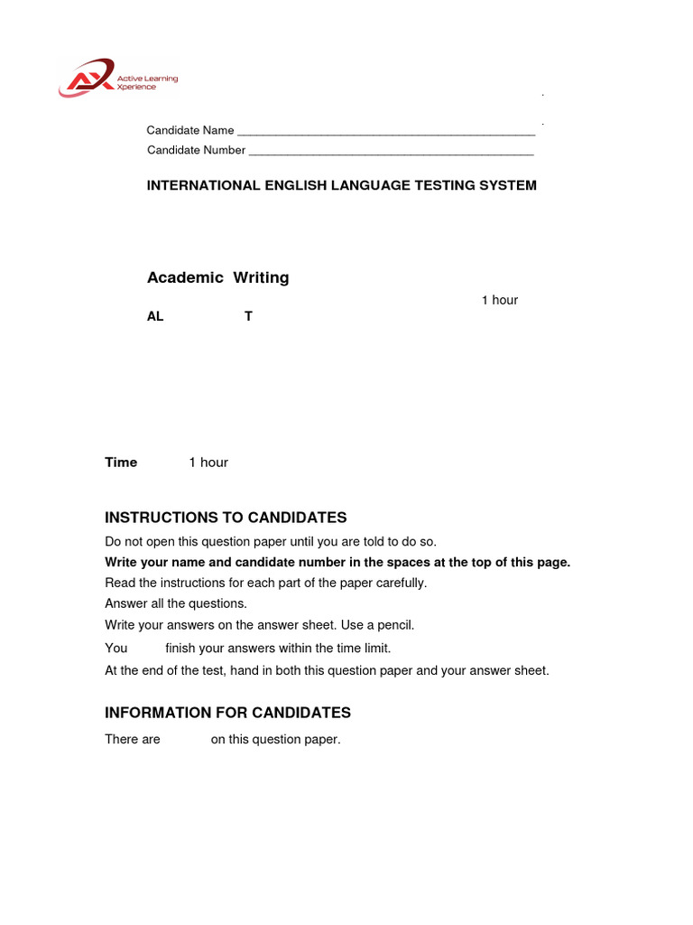 IELTS Academic Writing Mock Test | PDF