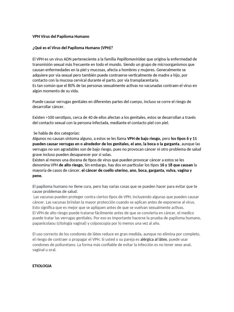 INTRODUCCION VPH 1-1 | PDF | Cáncer de cuello uterino | Especialidades ...