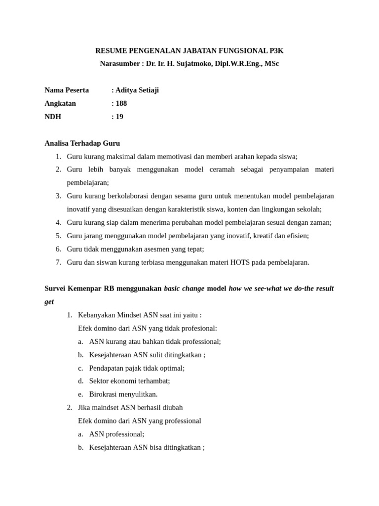 Pengenalan Jabatan Fungsional P3K | PDF