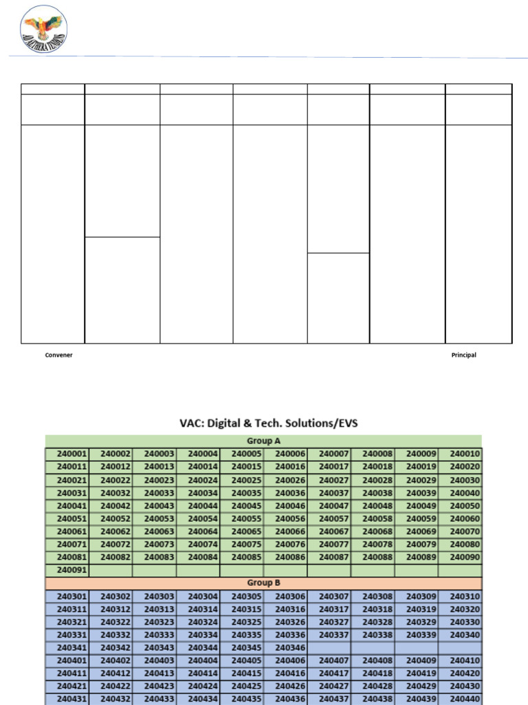 Revised Timetable 1st Sem With VAC AEC Grouping | PDF