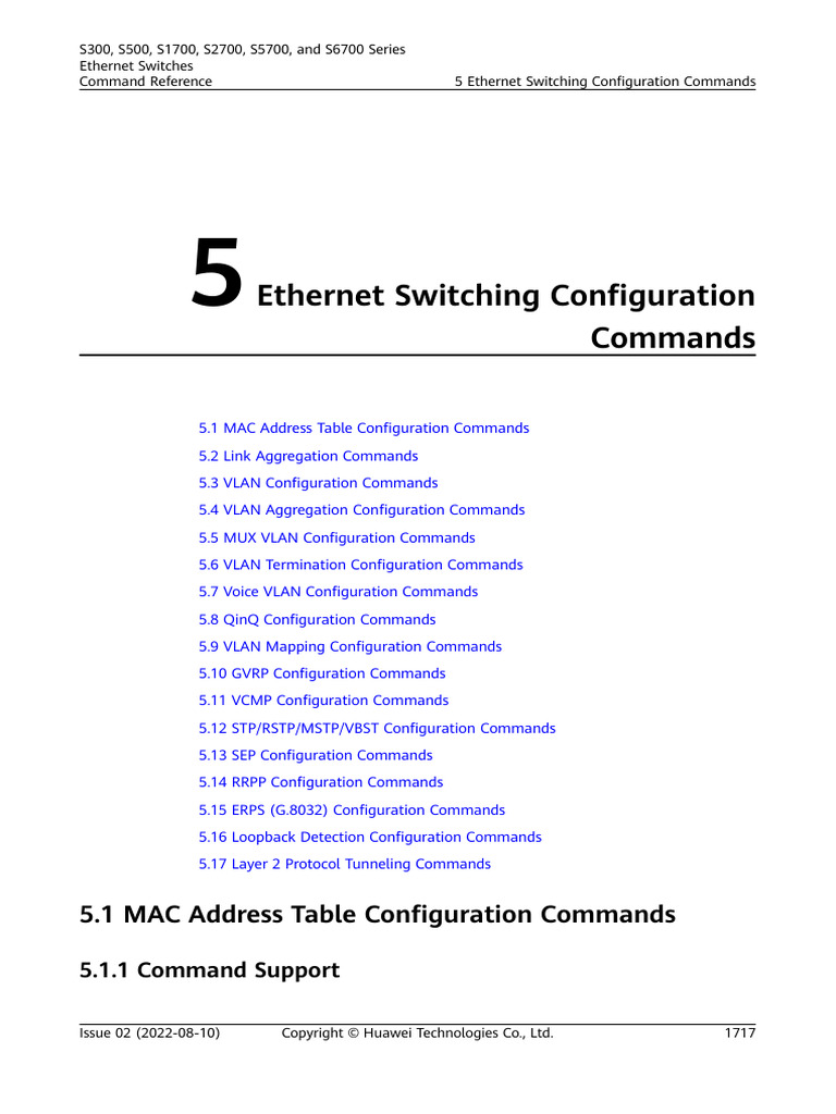 01-05 Ethernet Switching Configuration Commands | PDF | Telecommunications | Telecommunications ...
