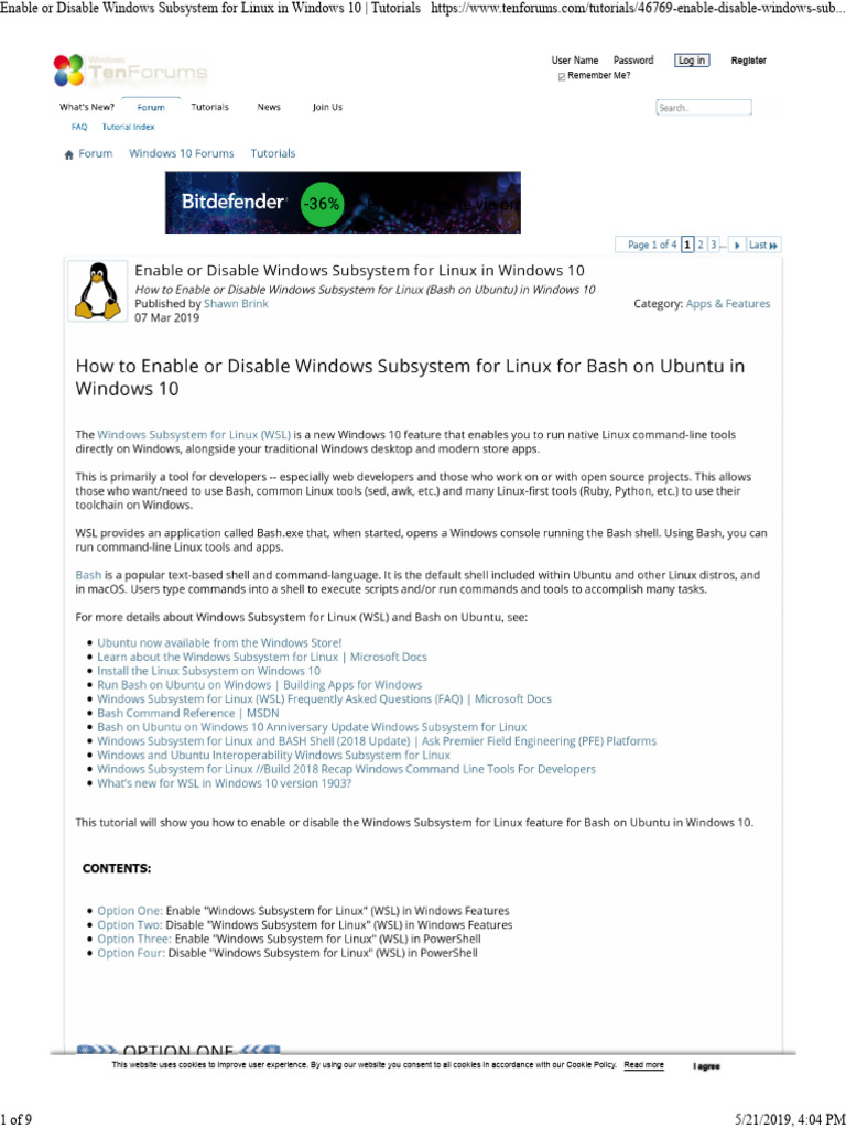 Infos - How to Enable or Disable Windows Subsystem for Linux for Bash ...
