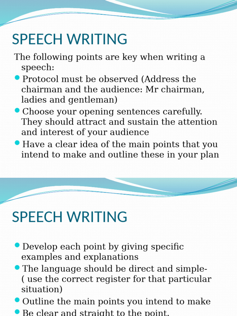 Speech Writing | PDF