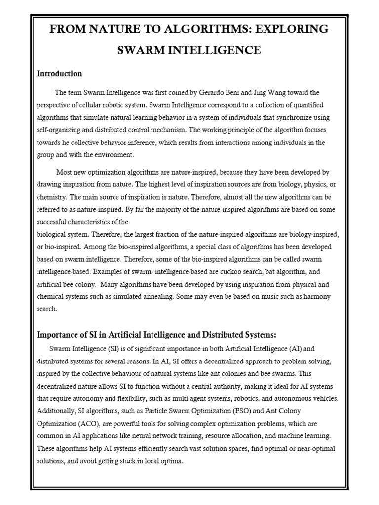 Swarm Intelligence: Nature-Inspired Algorithms | PDF | Mathematical ...