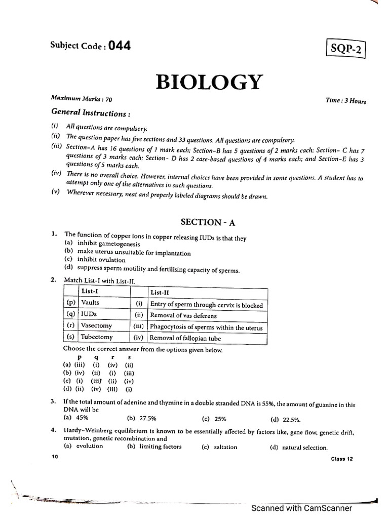 12 Biology 2 | PDF