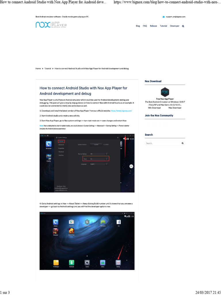 Connect Android Studio & Nox App | PDF