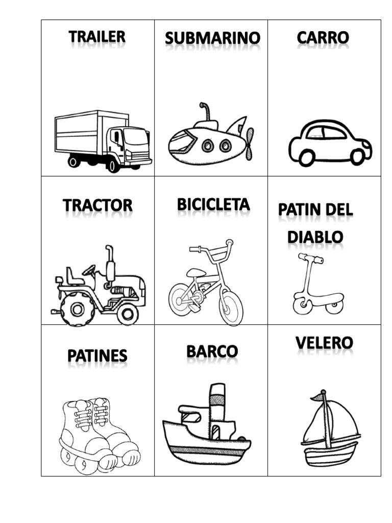 Tarjetas de Loteria Medios de Transporte | PDF