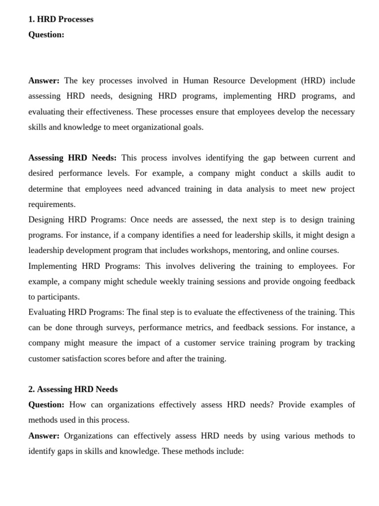Module-2-Frame Work - HRD Question Answer | PDF | Needs Assessment ...