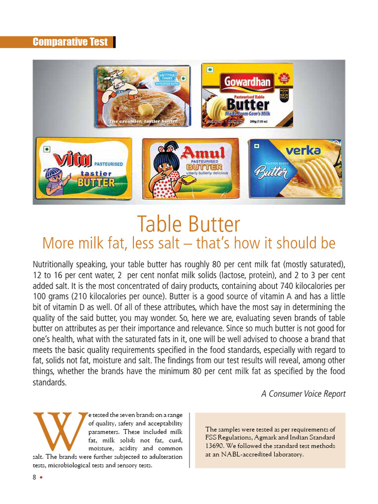 Table Butter | PDF | Milk | Butter