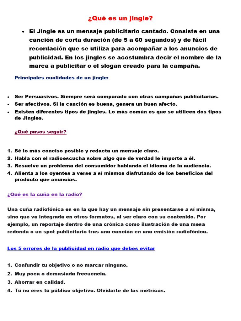 Qué es un jingle | PDF
